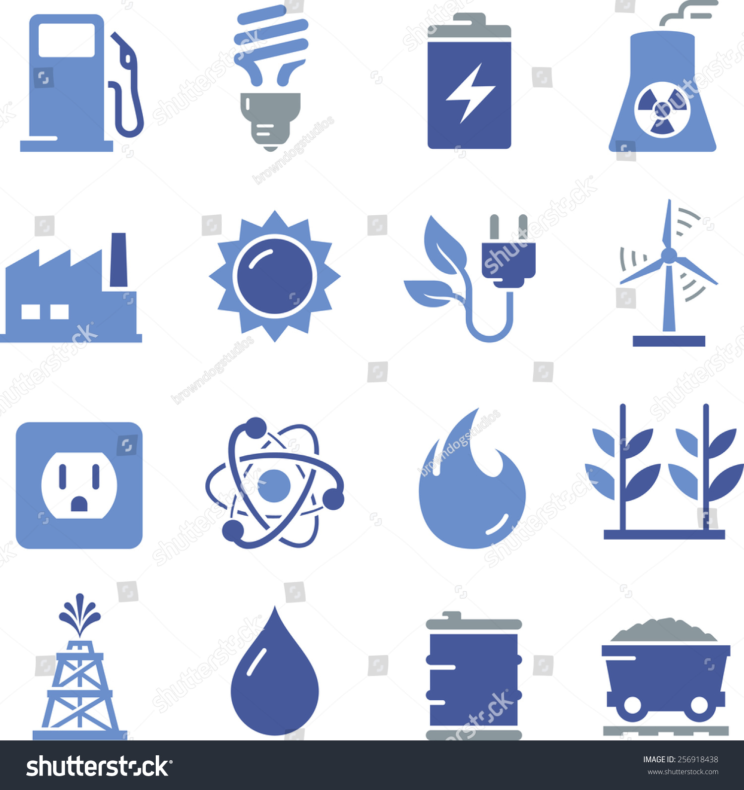 Energy Icon Set Stock Vector 256918438 - Shutterstock