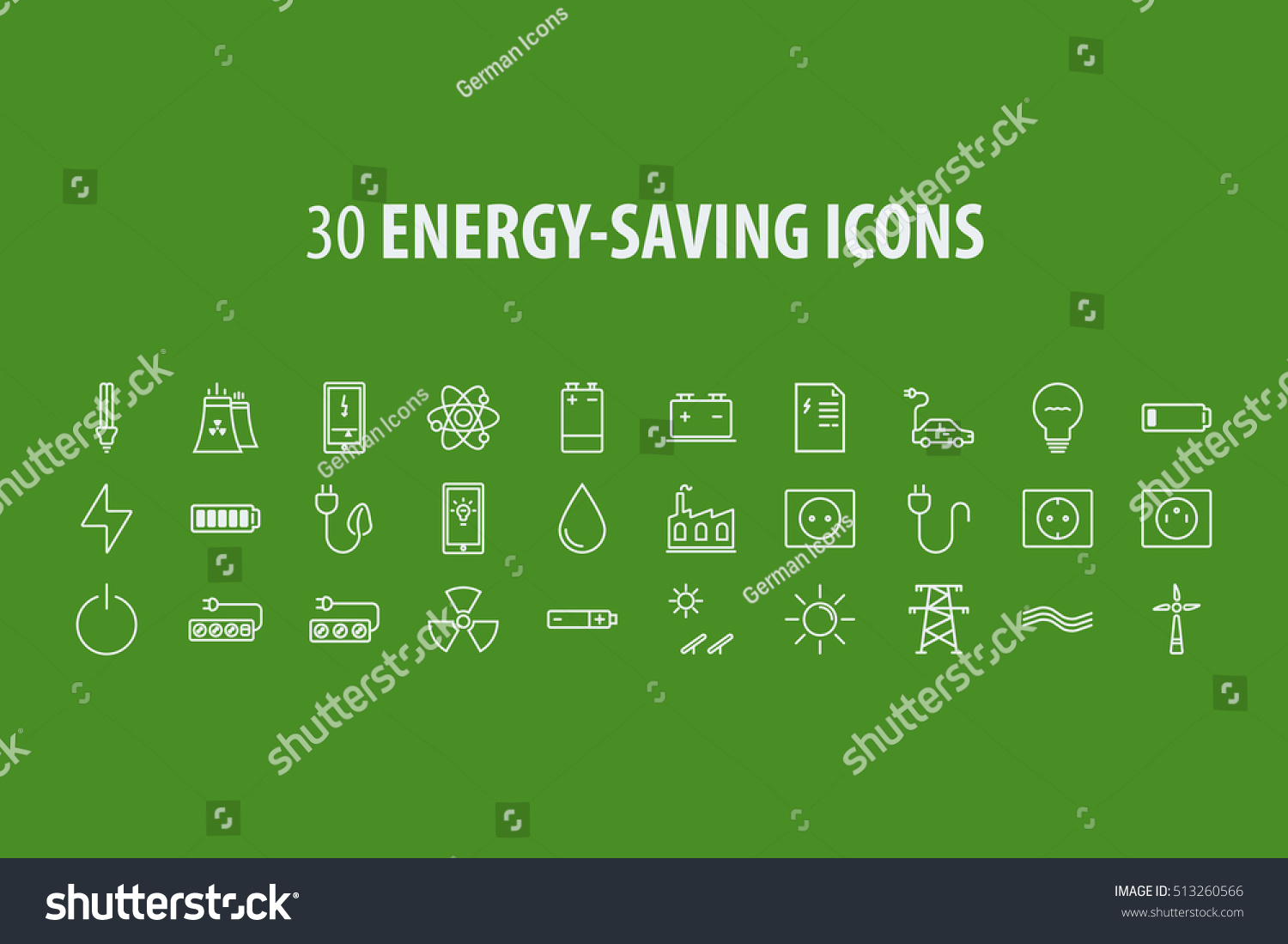 Energy Saving Icons Stock Vector (Royalty Free) 513260566 | Shutterstock