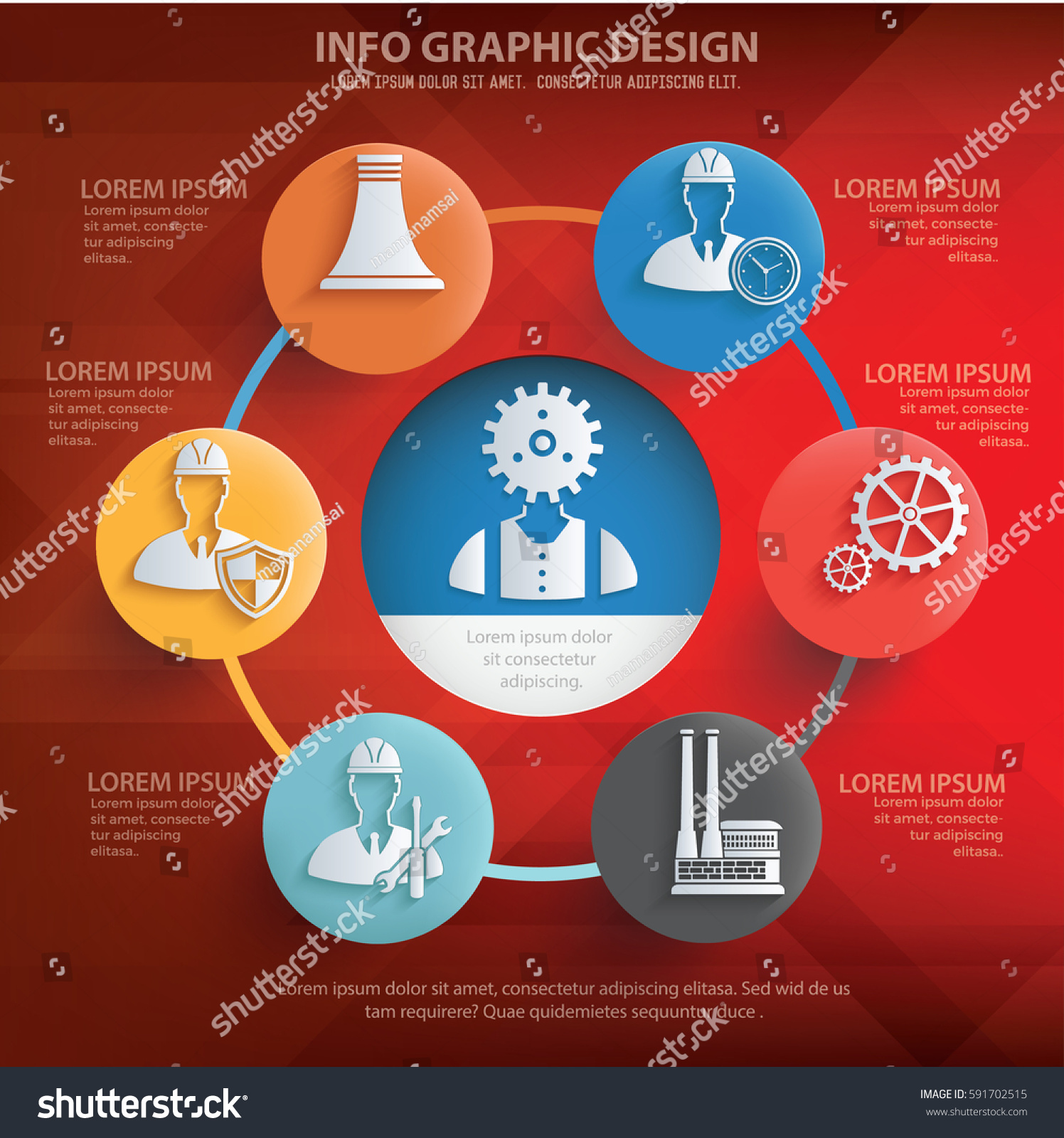 Engineer Industry Info Graphics Designclean Vector Stock Vector ...