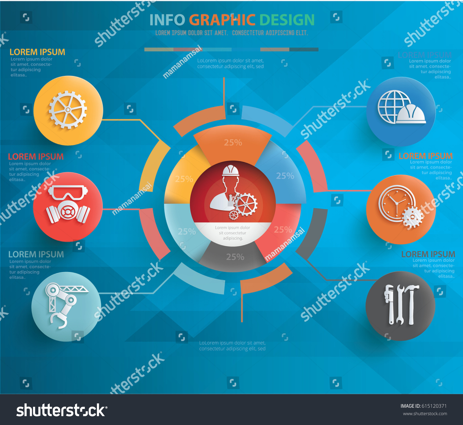 Engineer Industry Info Graphics Designclean Vector: vector de stock ...