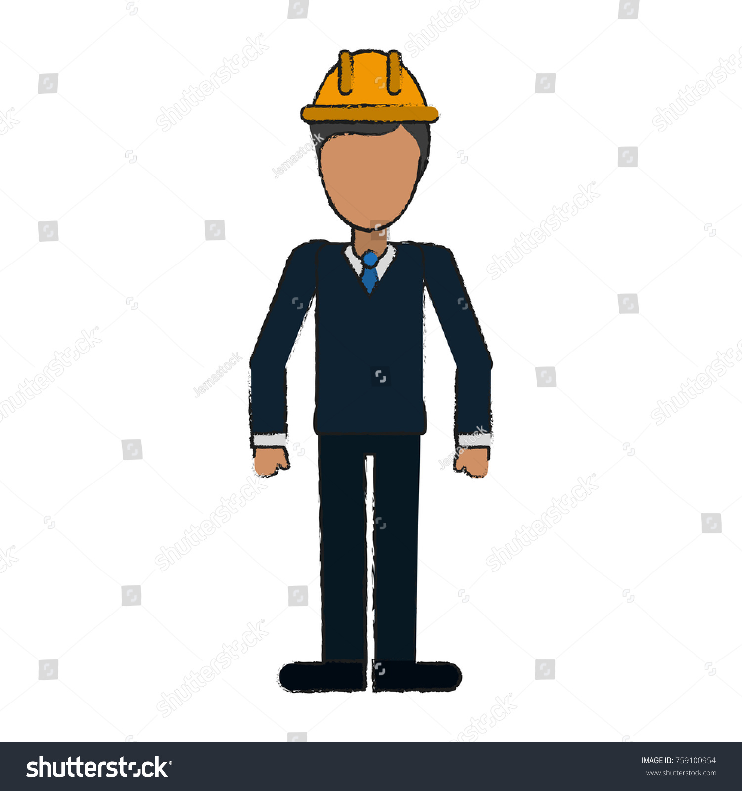 Engineer Avatar Full Body Icon Vector Stock Vector (Royalty Free ...