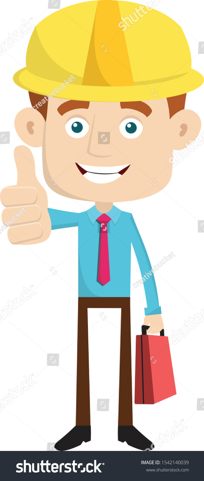 Engineer Builder Architect Showing Thumb Vector Stock Vector (Royalty ...