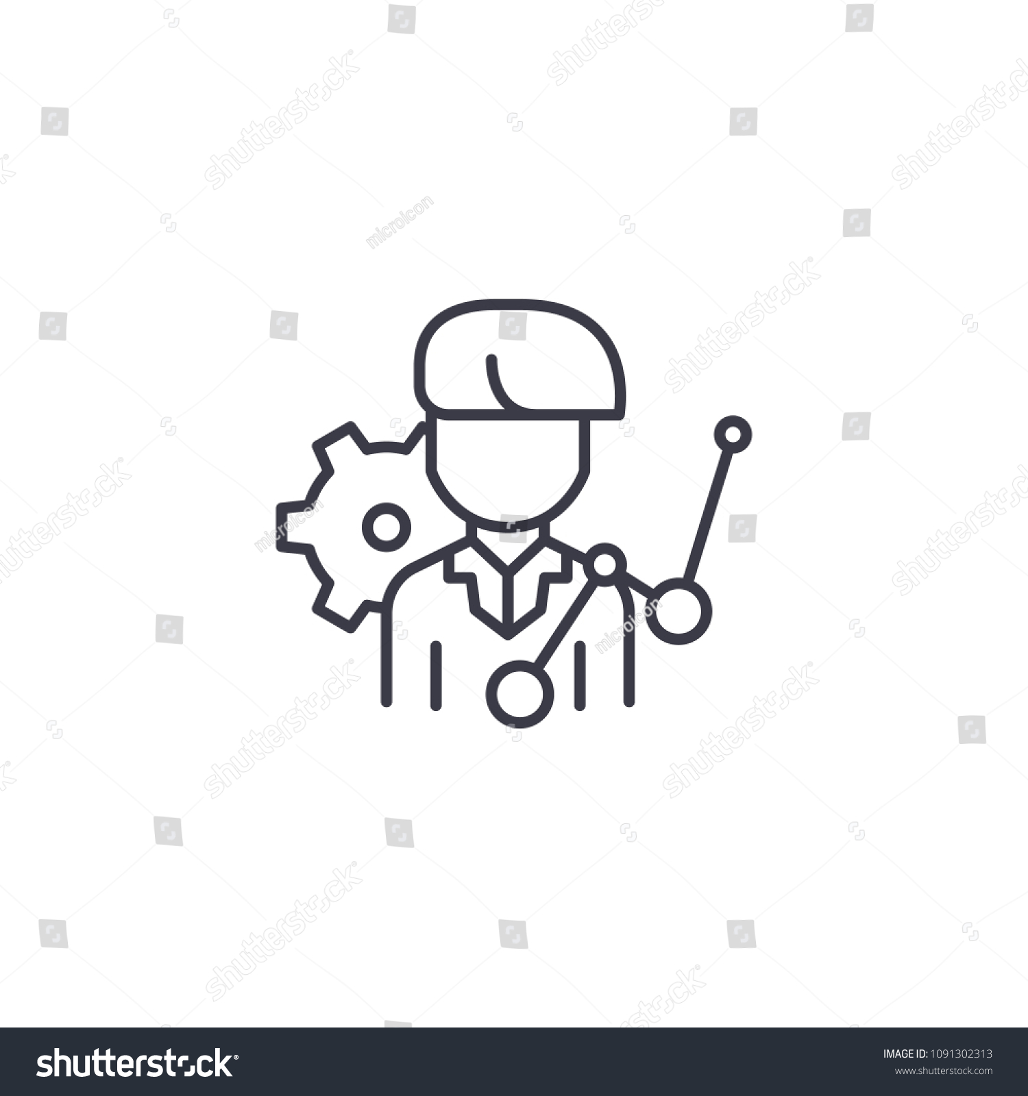 Engineer Linear Icon Concept Engineer Line Stock Vector (Royalty Free ...