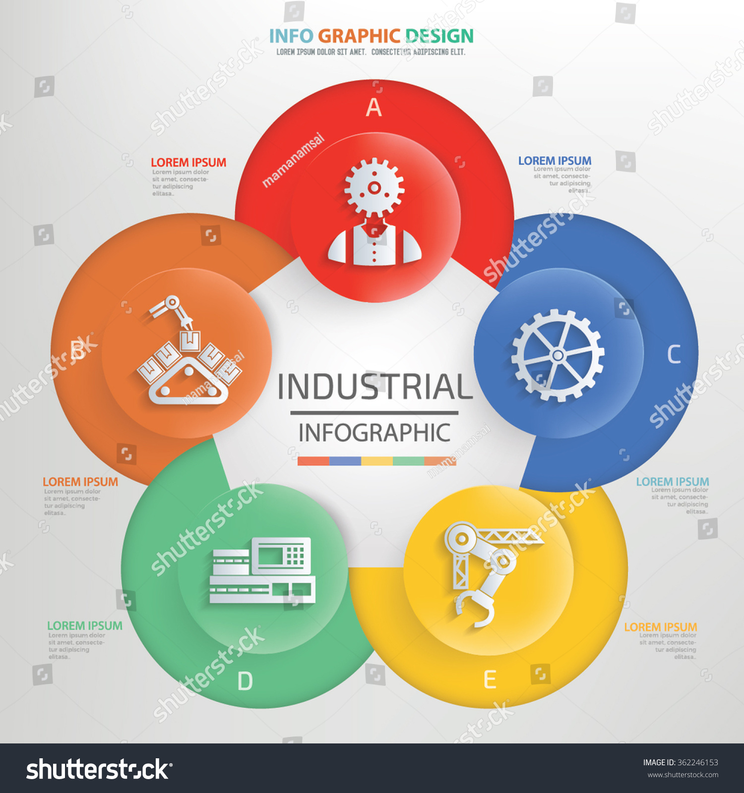 Engineermachineindustry Infographics Concept Designclean Vector Stock ...