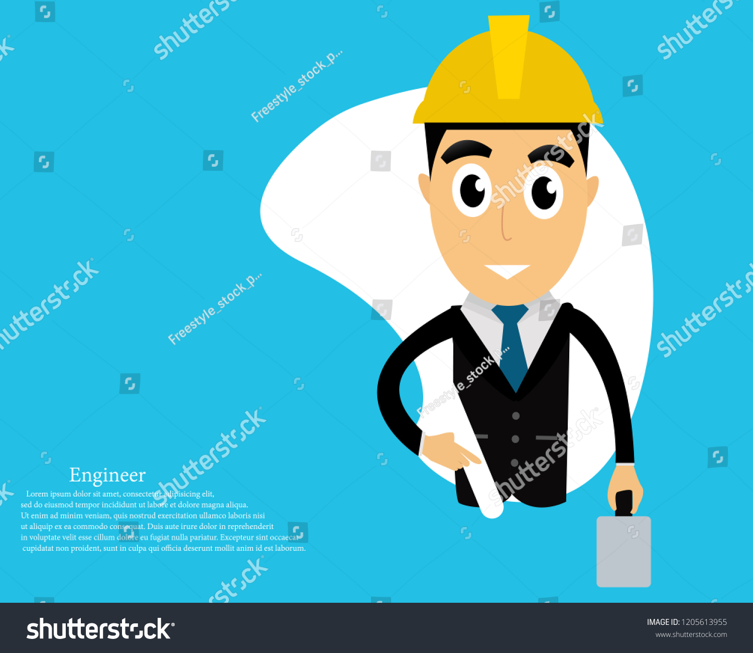 Engineer Man Construction Engineer Cartoon Vector Stock Vector (Royalty ...