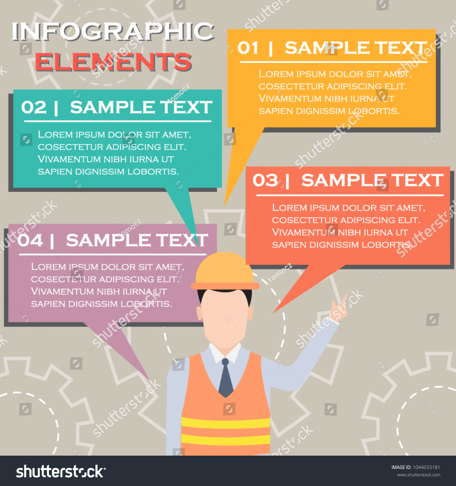 Engineer Man Infographic Elements Infographic Template Stock Vector ...