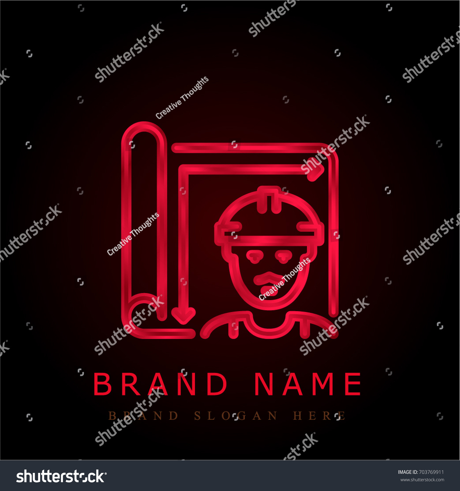 Engineer Red Chromium Metallic Logo Stock Vector (Royalty Free ...