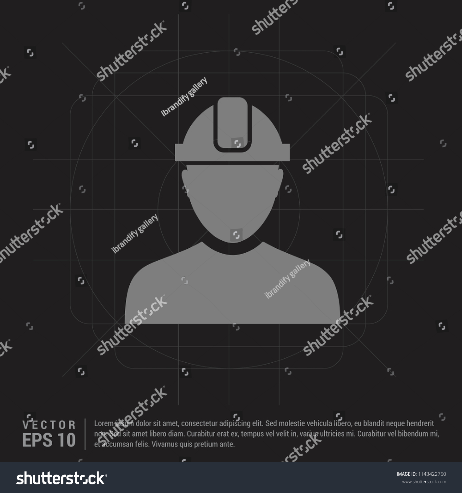 Engineer User Icon Black Creative Background Stock Vector (Royalty Free ...