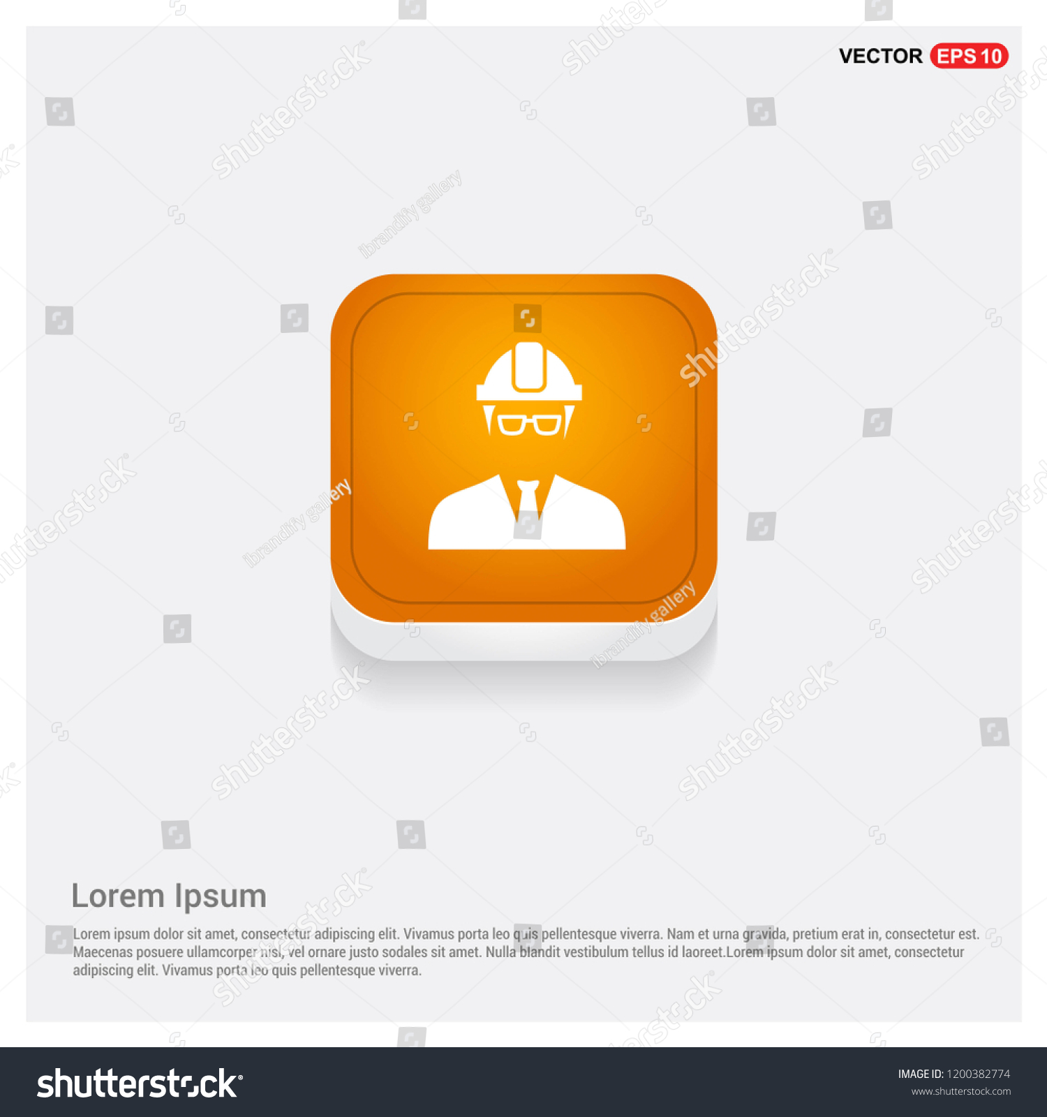 Engineer User Icon Orange Abstract Web Stock Vector (Royalty Free ...