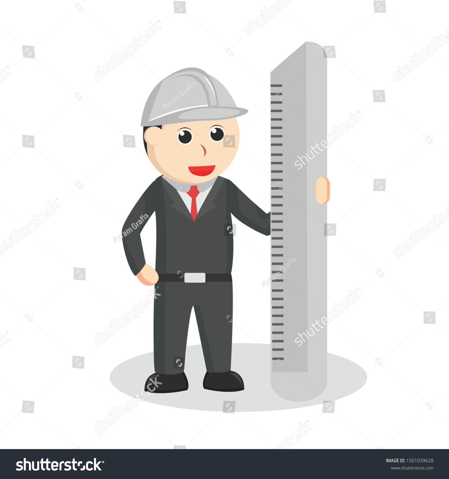 Engineer Big Ruller Illustration Stock Vector (Royalty Free) 1501039628 ...
