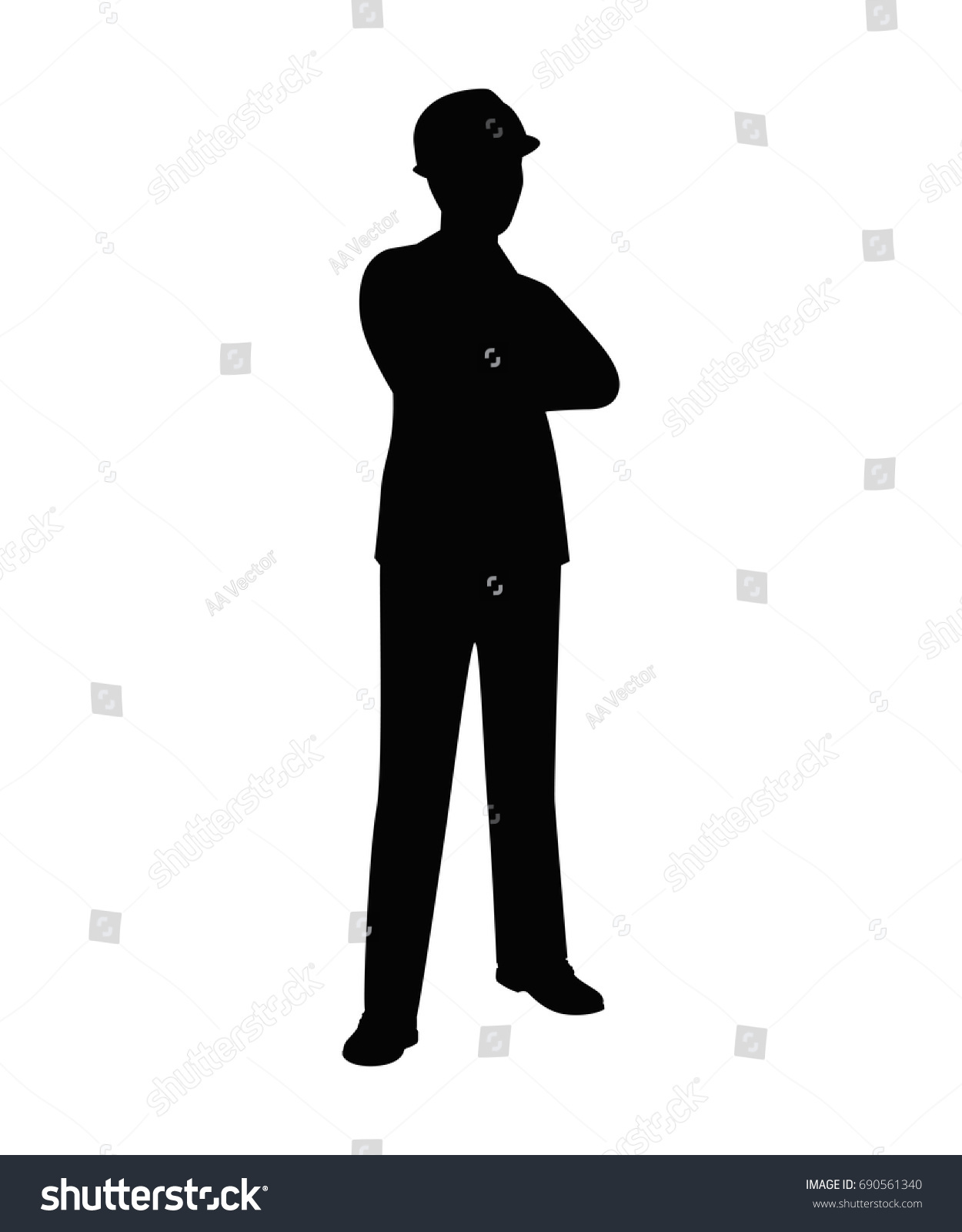 Engineer Helmet Silhouette Isolated Vector 库存矢量图（免版税）690561340 ...