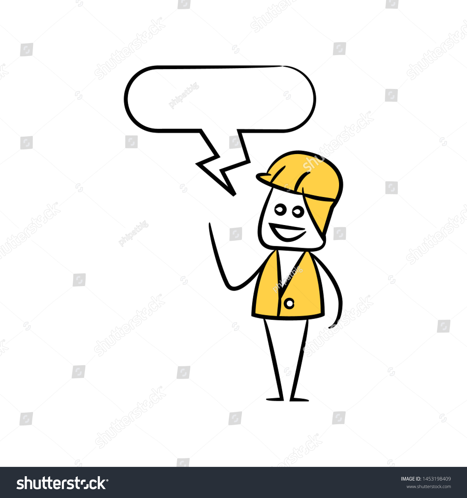 Engineer Speech Bubble Yellow Stick Figure Stock Vector (Royalty Free ...