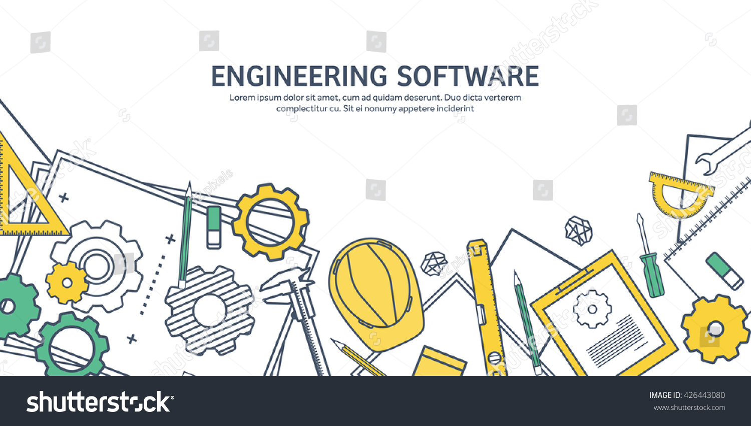 Engineering Architecture Designflat Outline ...