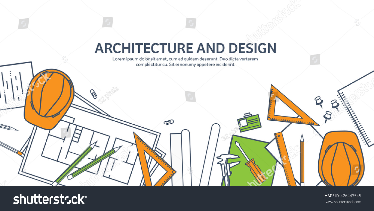 Engineering Architecture Designflat Outline ...