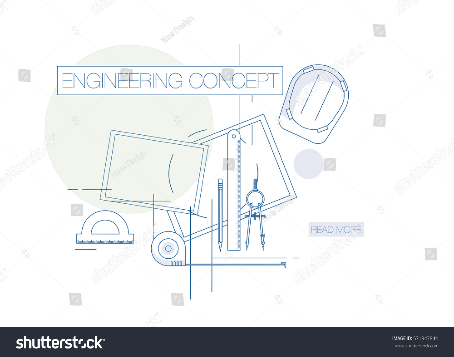 Engineering Architecture Design Flat Style Engineering Stock Vector ...