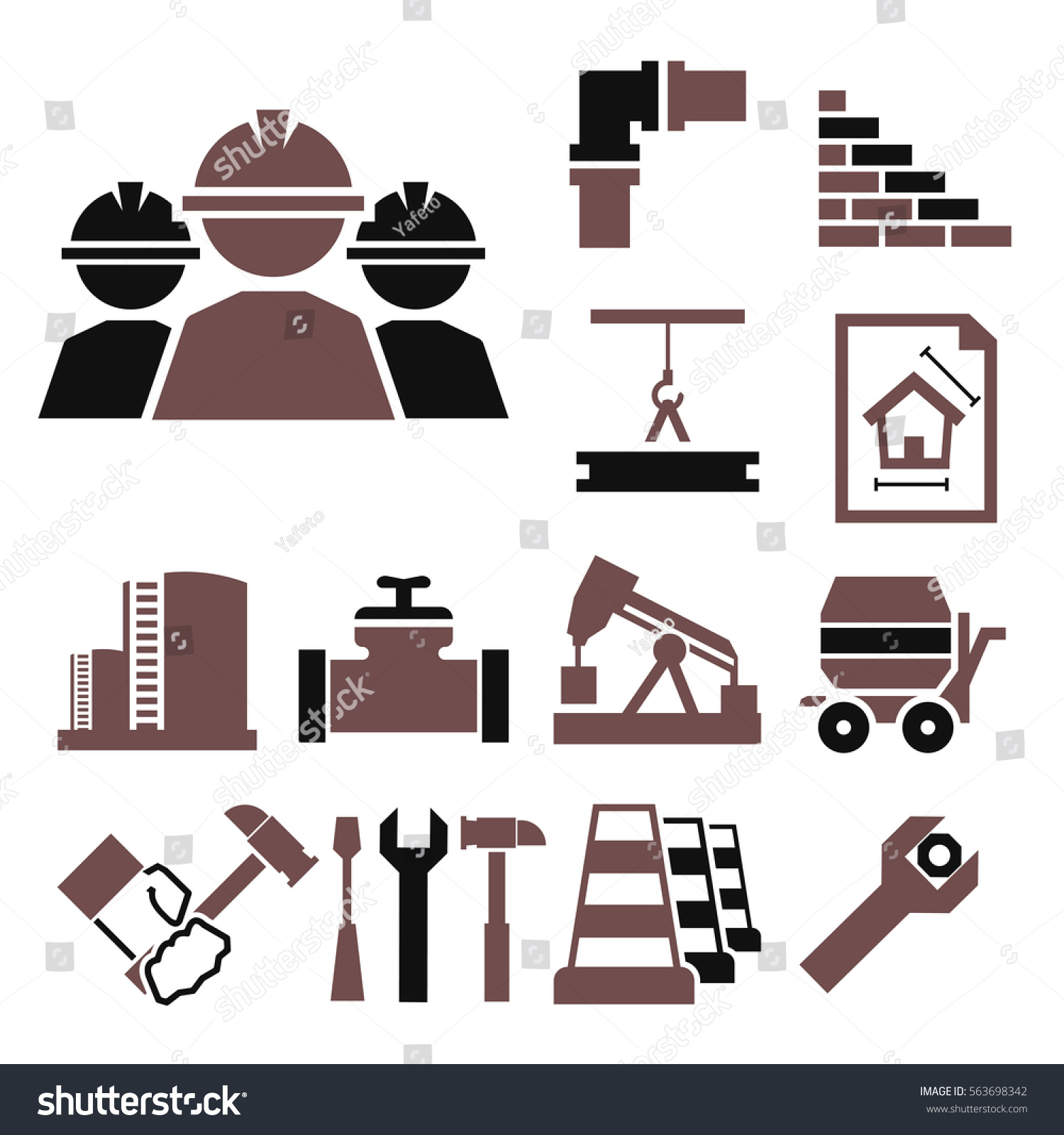 Engineering Construction Icon Set: เวกเตอร์สต็อก (ปลอดค่าลิขสิทธิ์ ...