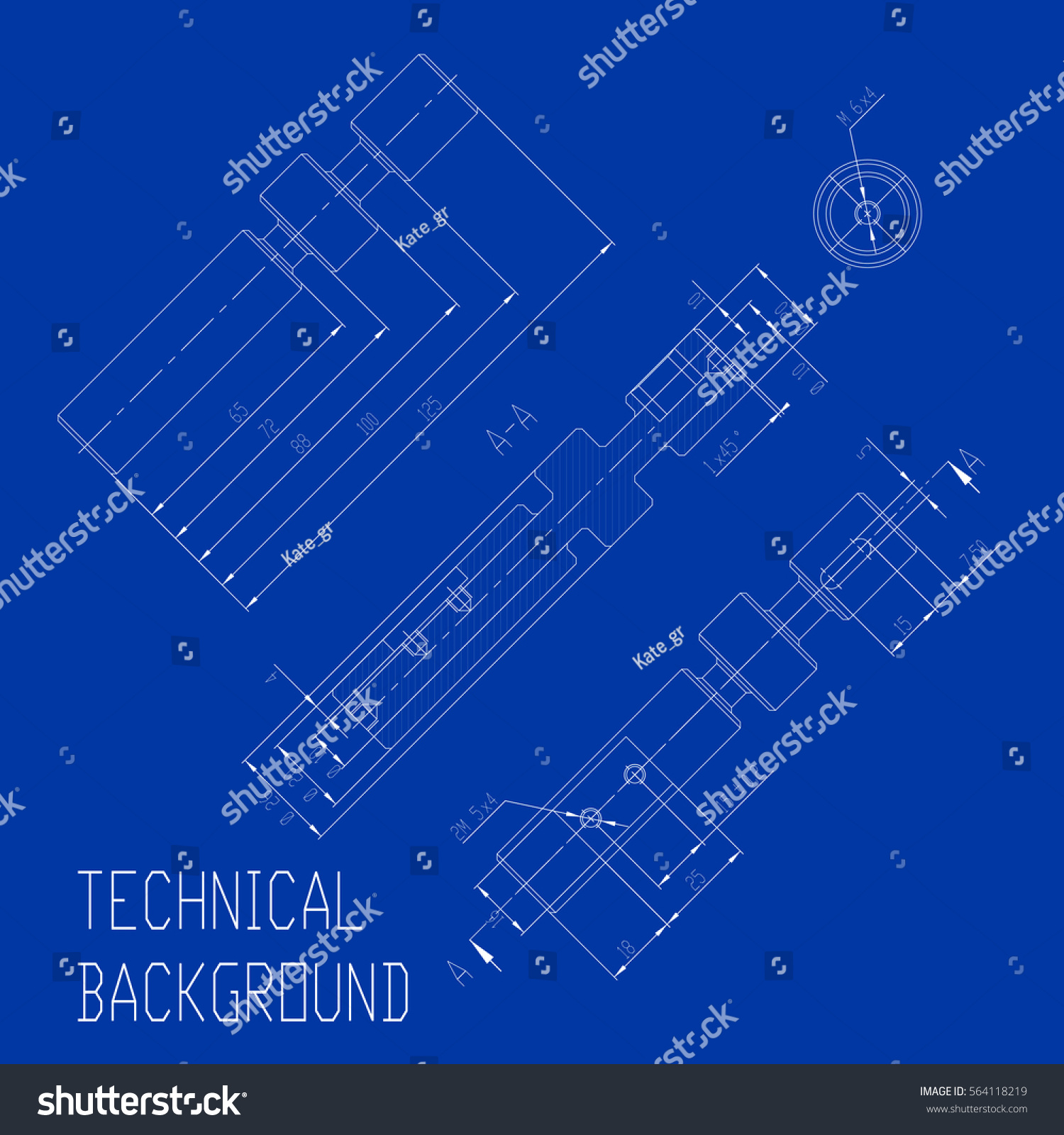 Engineering Drawing Modern Mechanics Blueprints Vector: Vector có sẵn ...