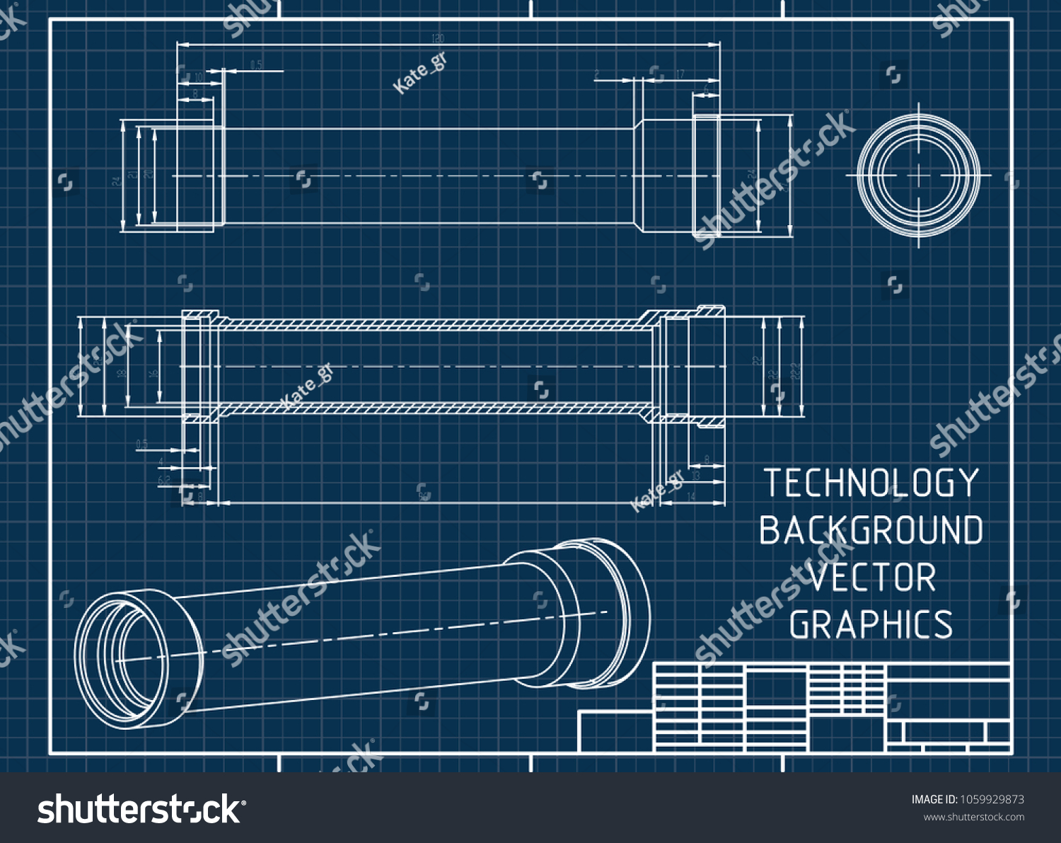 「Engineering Drawing Modern Mechanics Blueprints Vector」のベクター画像素材 ...