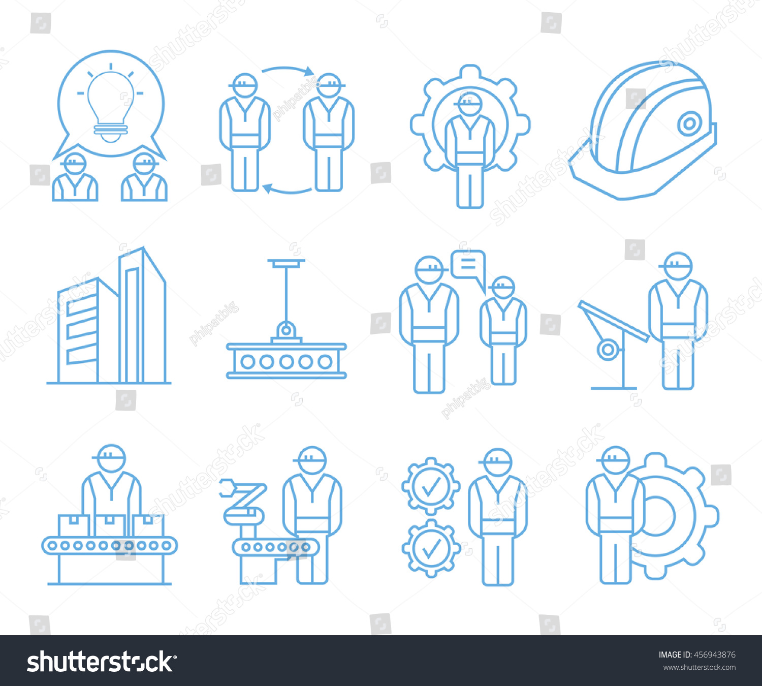 Engineering Icons Construction Project Icons: เวกเตอร์สต็อก (ปลอดค่า ...