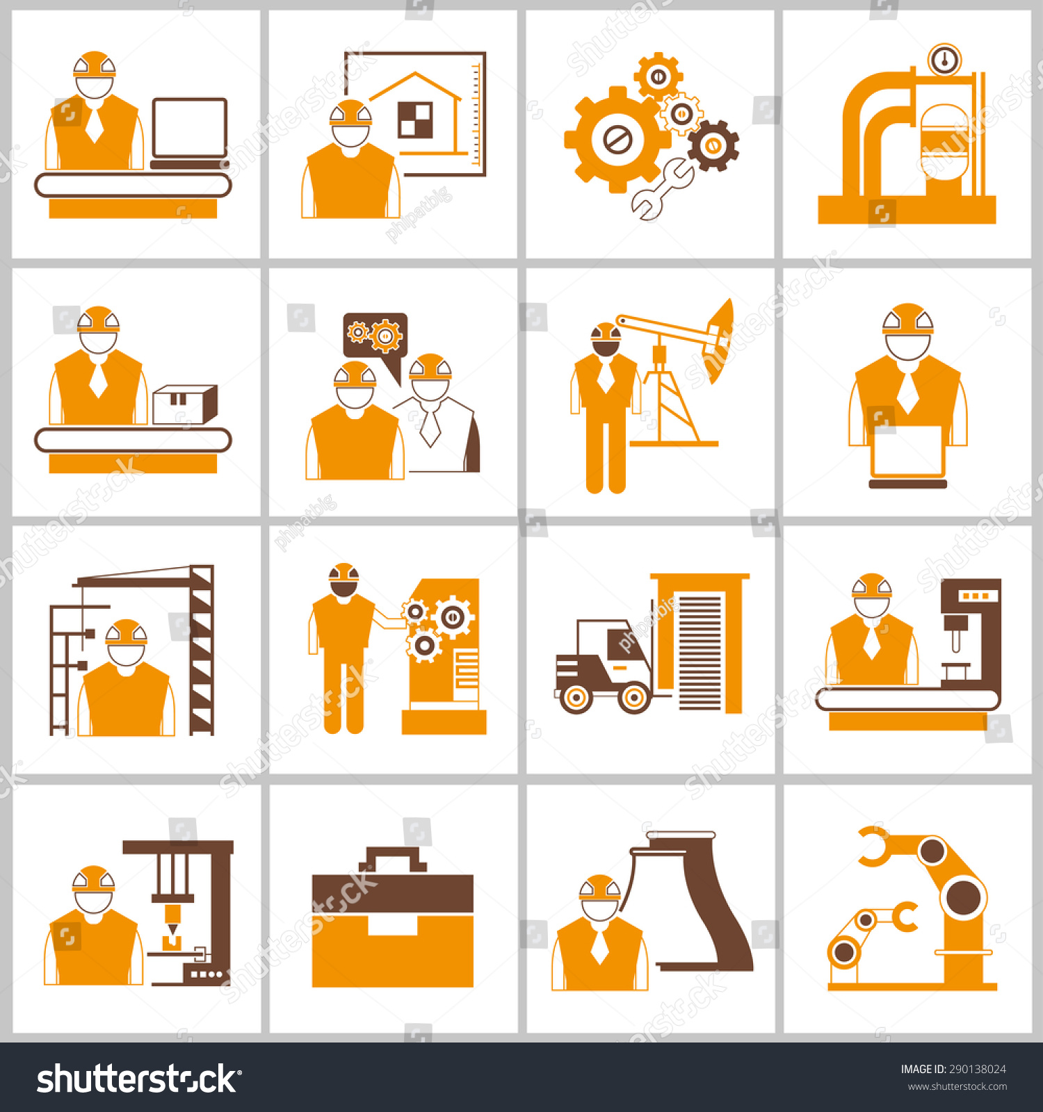 Engineering Icons Set Engineering Project Management Stock Vector ...