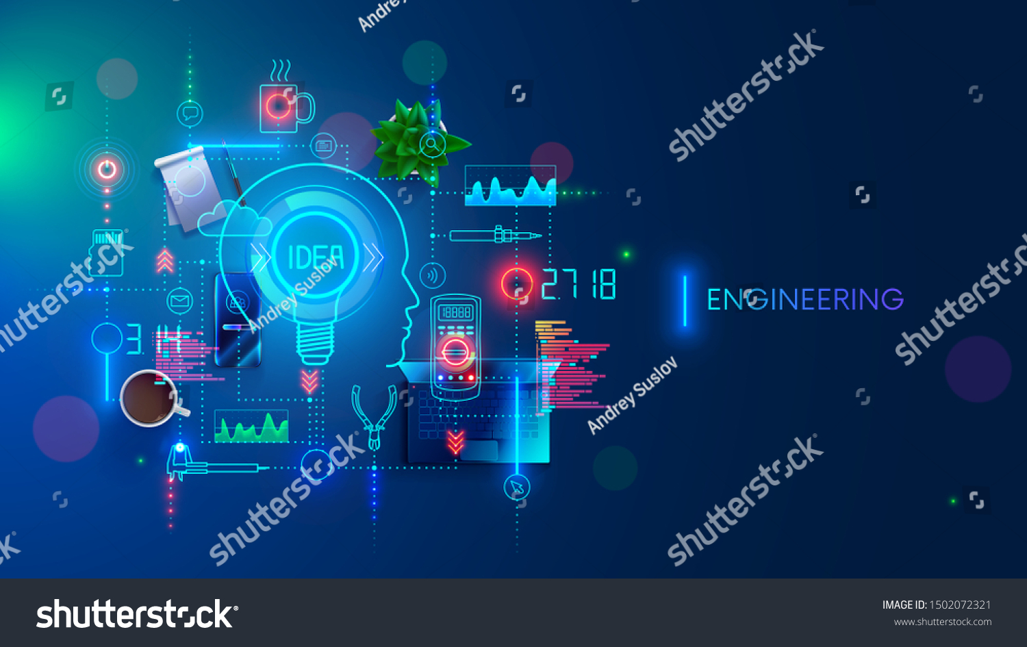 Engineering Idea Concept Electronic Devices Development Stock Vector ...
