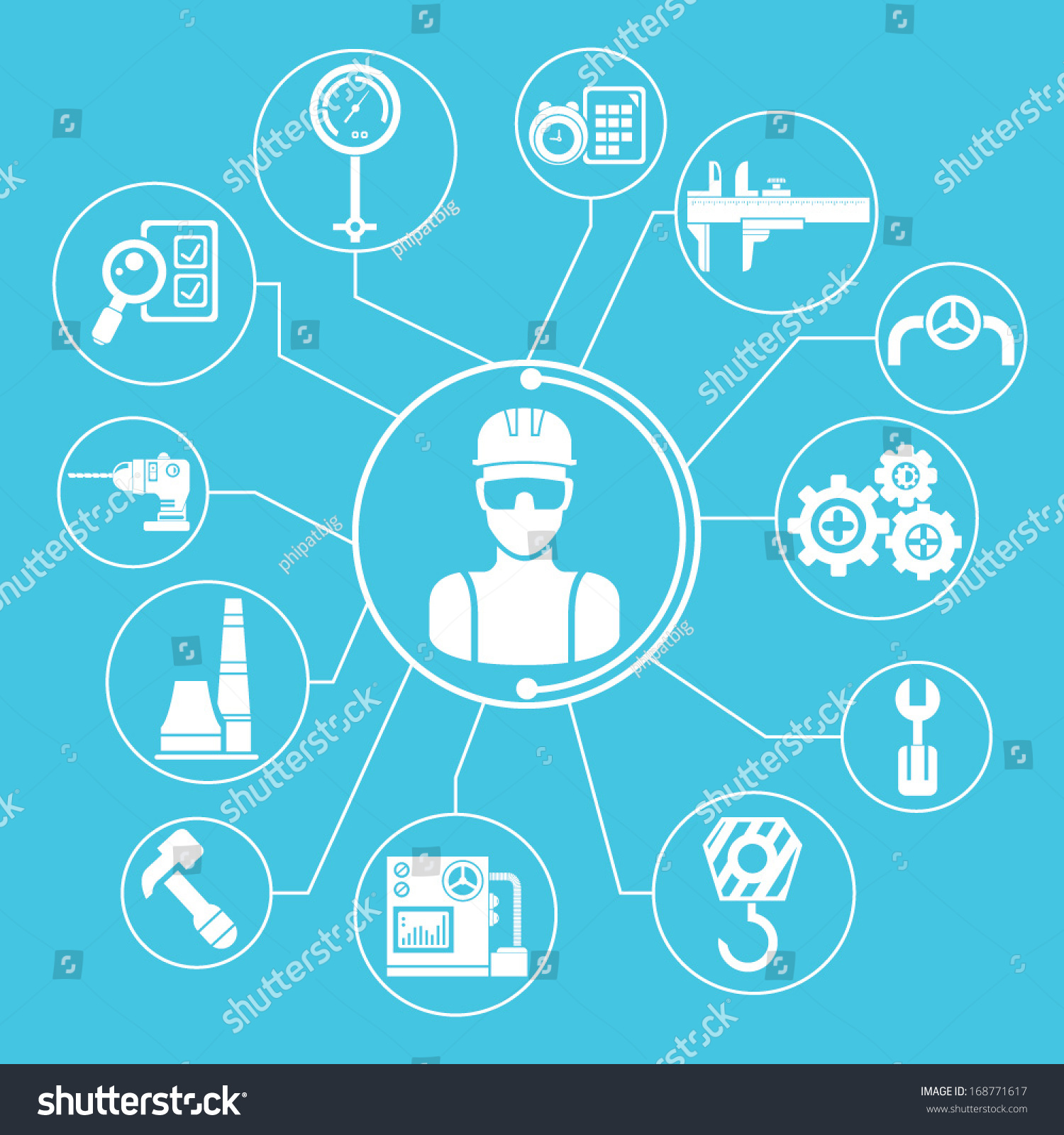 Engineering Mind Mapping Industrial Info Graphics: vector de stock ...