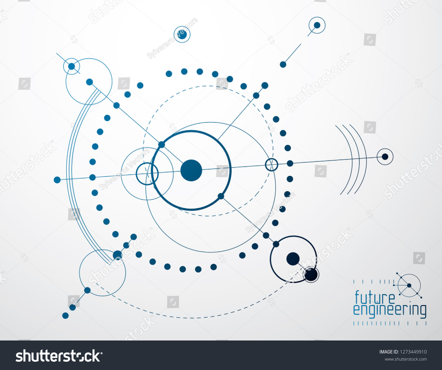 Engineering Technology Vector Wallpaper Made Circles Stock Vector ...