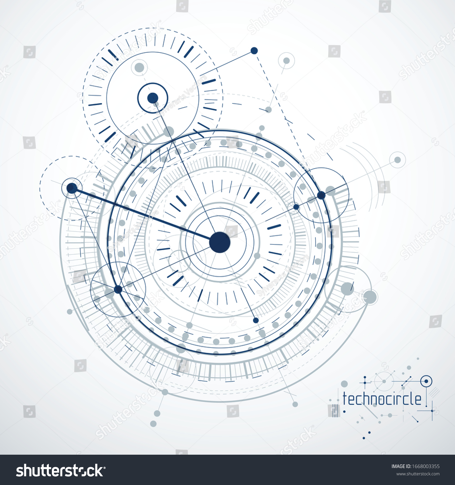 Engineering Technology Vector Wallpaper Made Circles Stock Vector ...