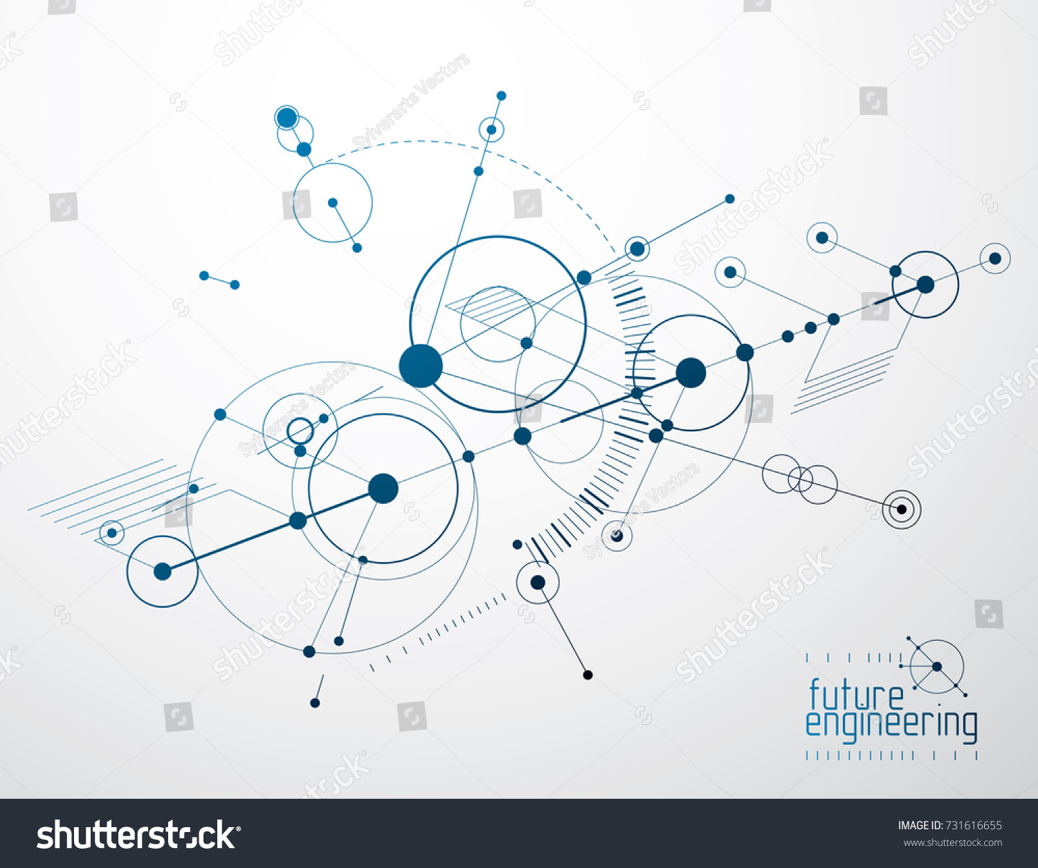 Engineering Technology Vector Wallpaper Made Circles Stock Vector ...