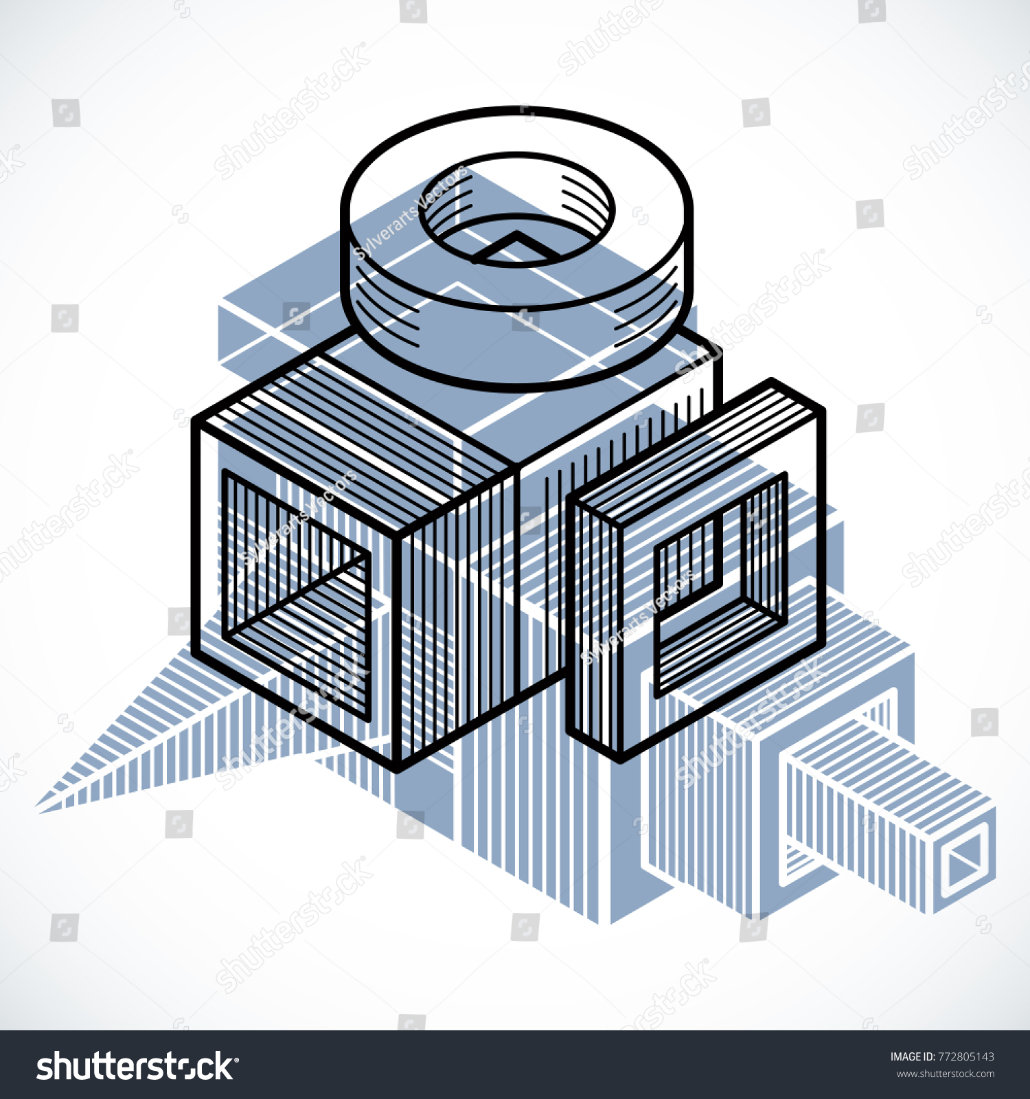 Engineering Threedimensional Construction Abstract Vector Trigonometric ...