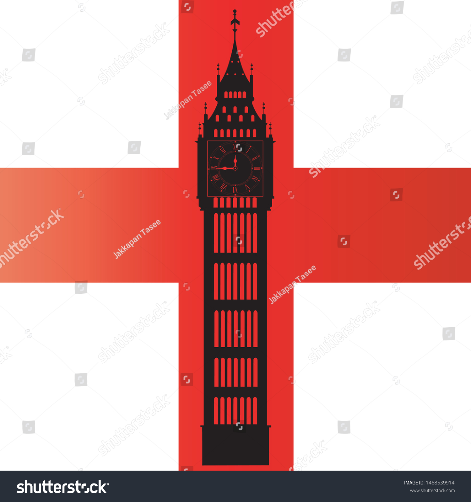 England Clock Tower Vector Illustration Stock Vector (Royalty Free ...