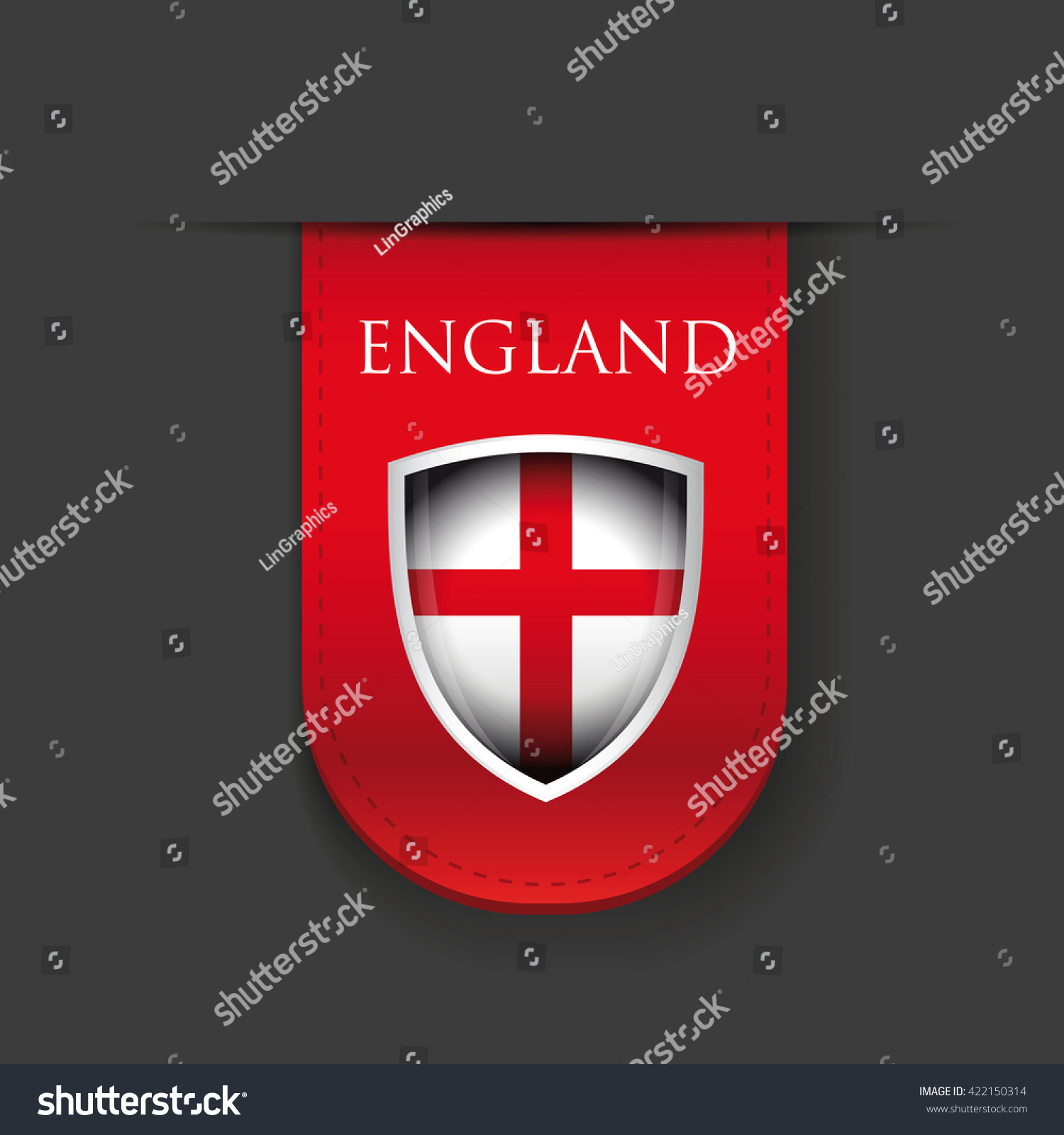 England Flag Shield Ribbon Stock Vector (Royalty Free) 422150314 ...
