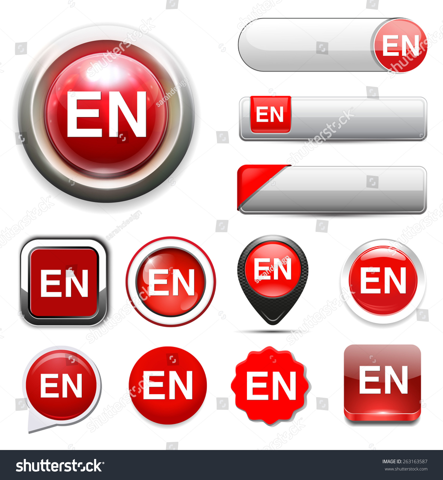English Sign Button Stock Vector (Royalty Free) 263163587 | Shutterstock