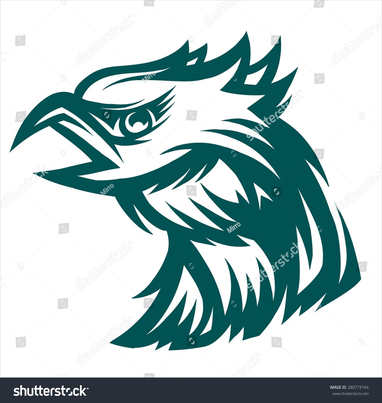 Engraving Stylized Eagle Symbol Ready Use Stock Vector (Royalty Free ...