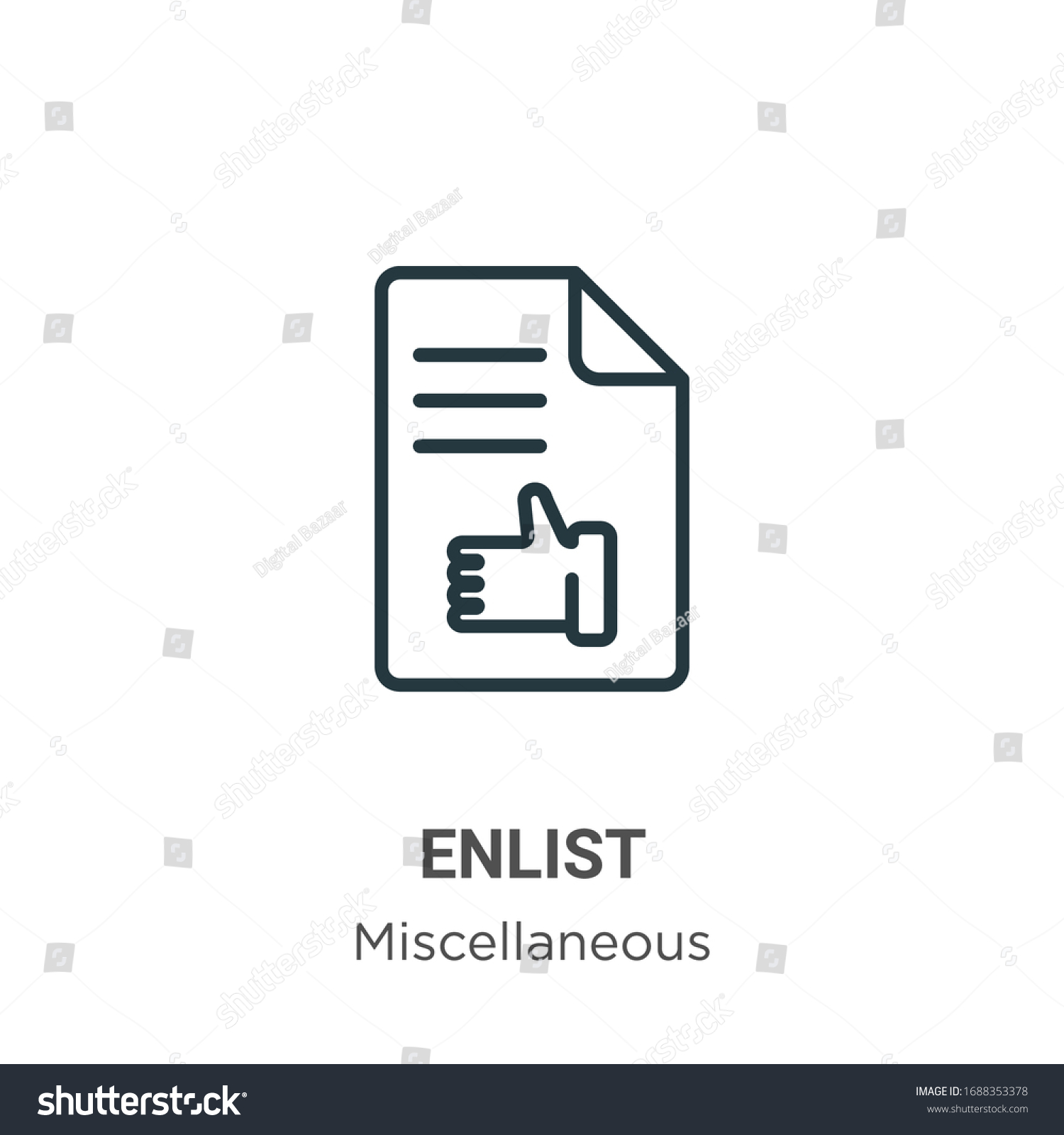 Enlist Outline Vector Icon Thin Line Stock Vector (Royalty Free) 1688353378 Enlist Outline Vector Icon Thin Line Stock Vector (Royalty Free) 1688353378