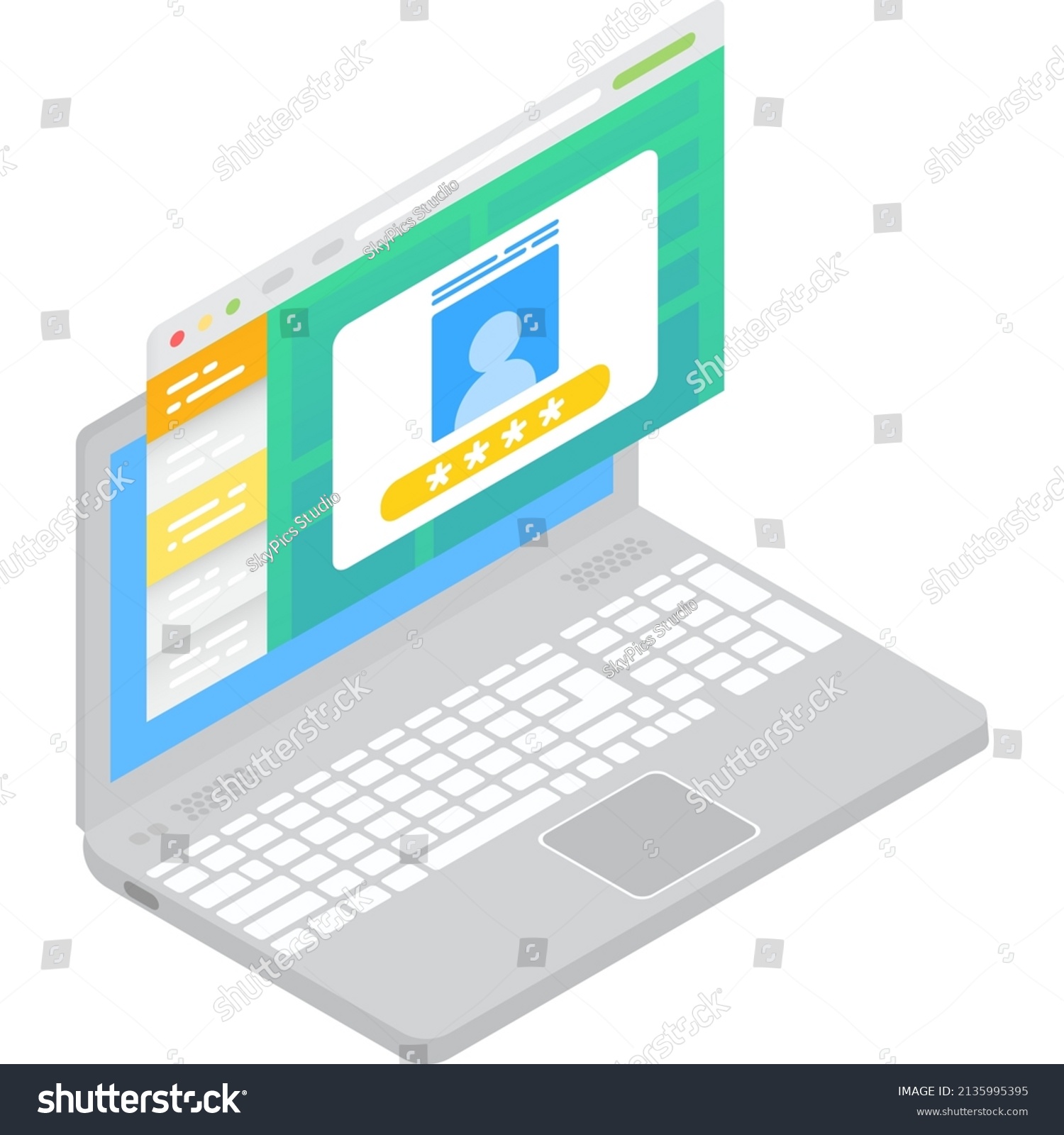 Enter Security Password Vector 3d Isometric Stock Vector (Royalty Free ...