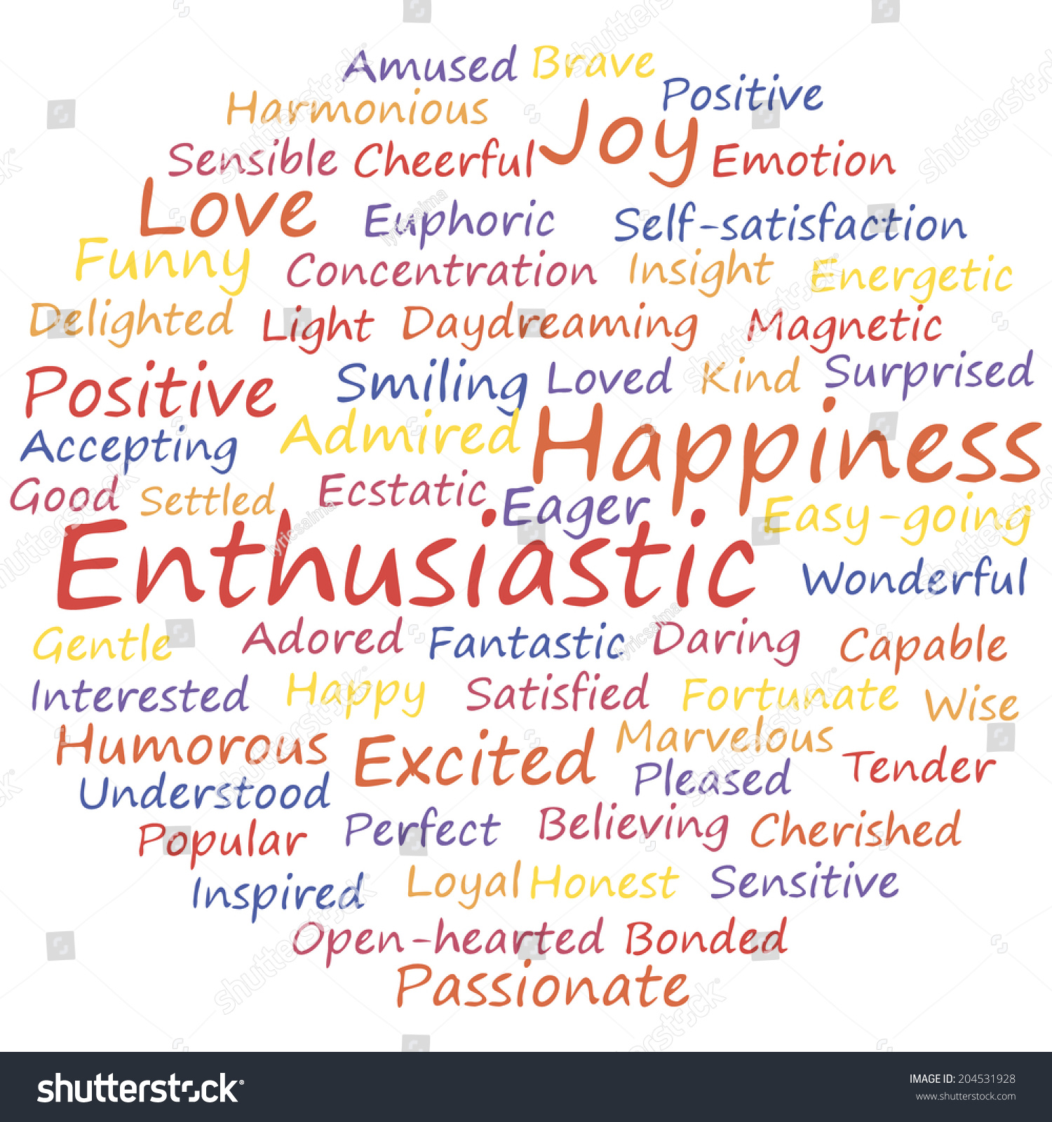 Enthusiastic Word Cloud Concept Vector Illustration Stock Vector ...