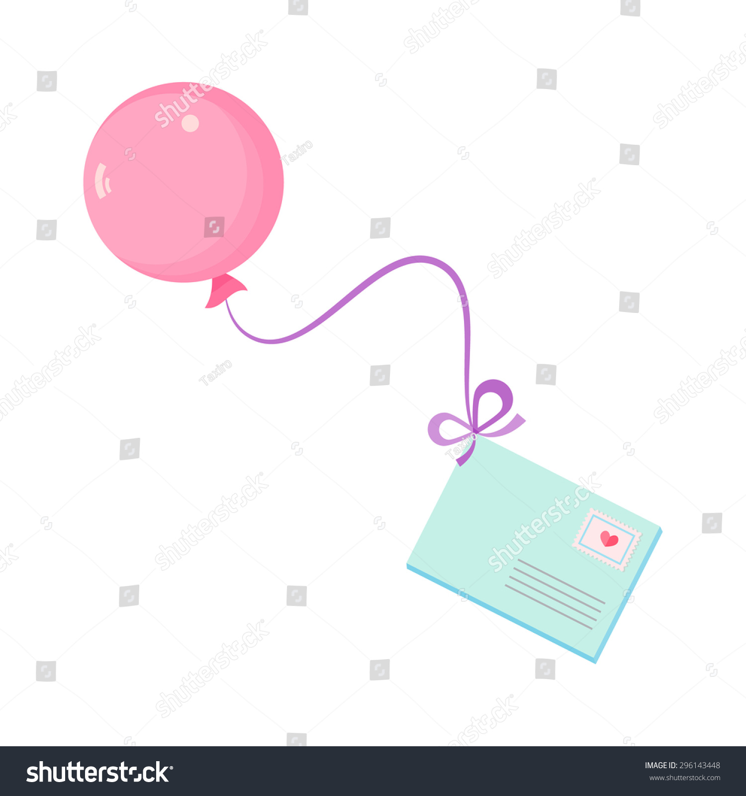 Envelope Air Balloon Red Vector Stock Vector (Royalty Free) 296143448 ...