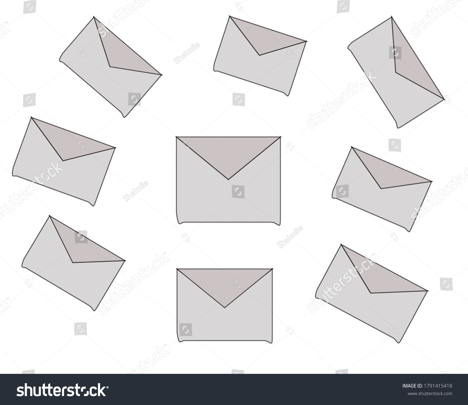 Envelope Background Simple Handdrawn Drawing Stock Vector (Royalty Free ...