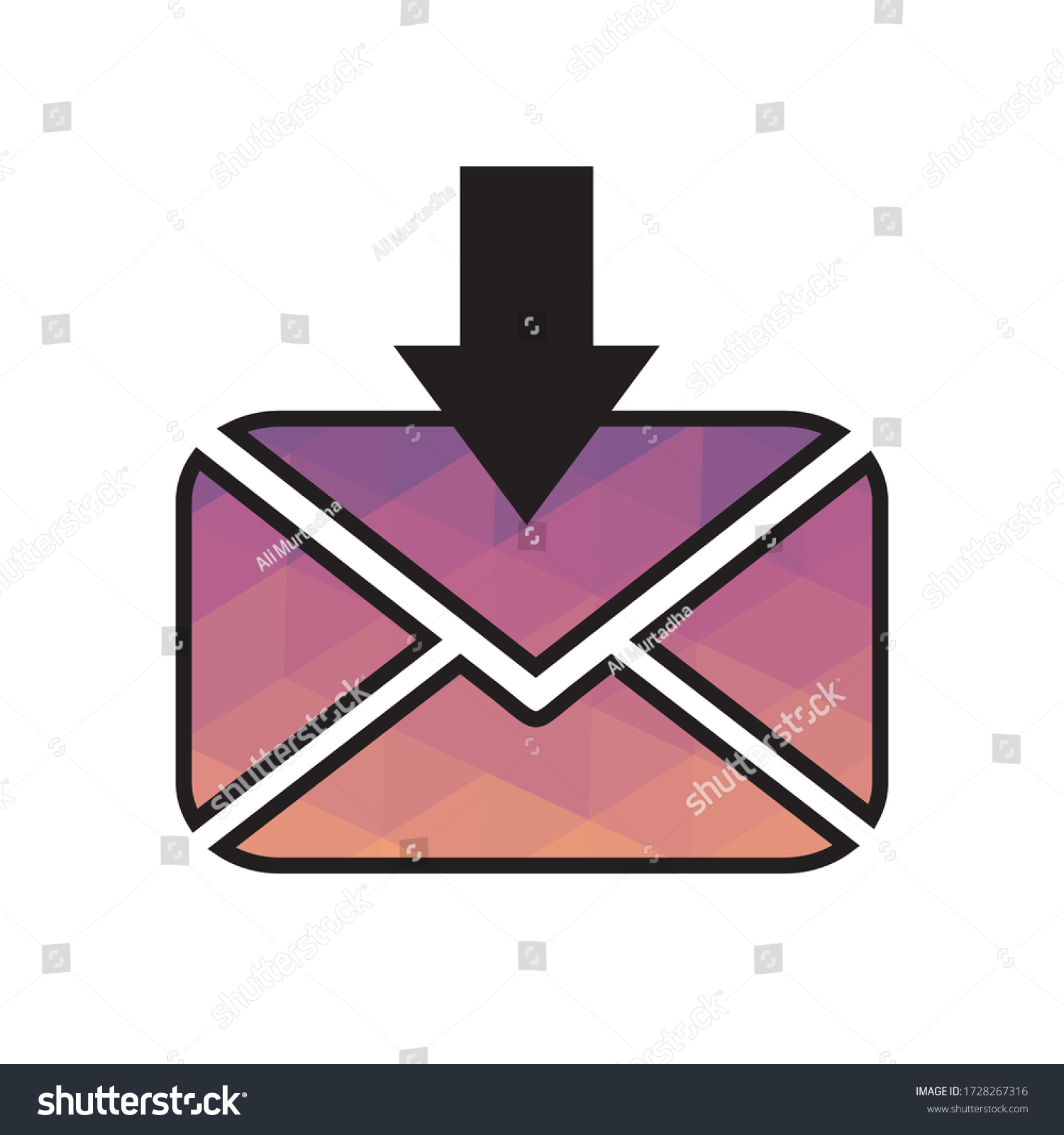 Envelope Incoming Message Icon Vector Triangulation Stock Vector ...