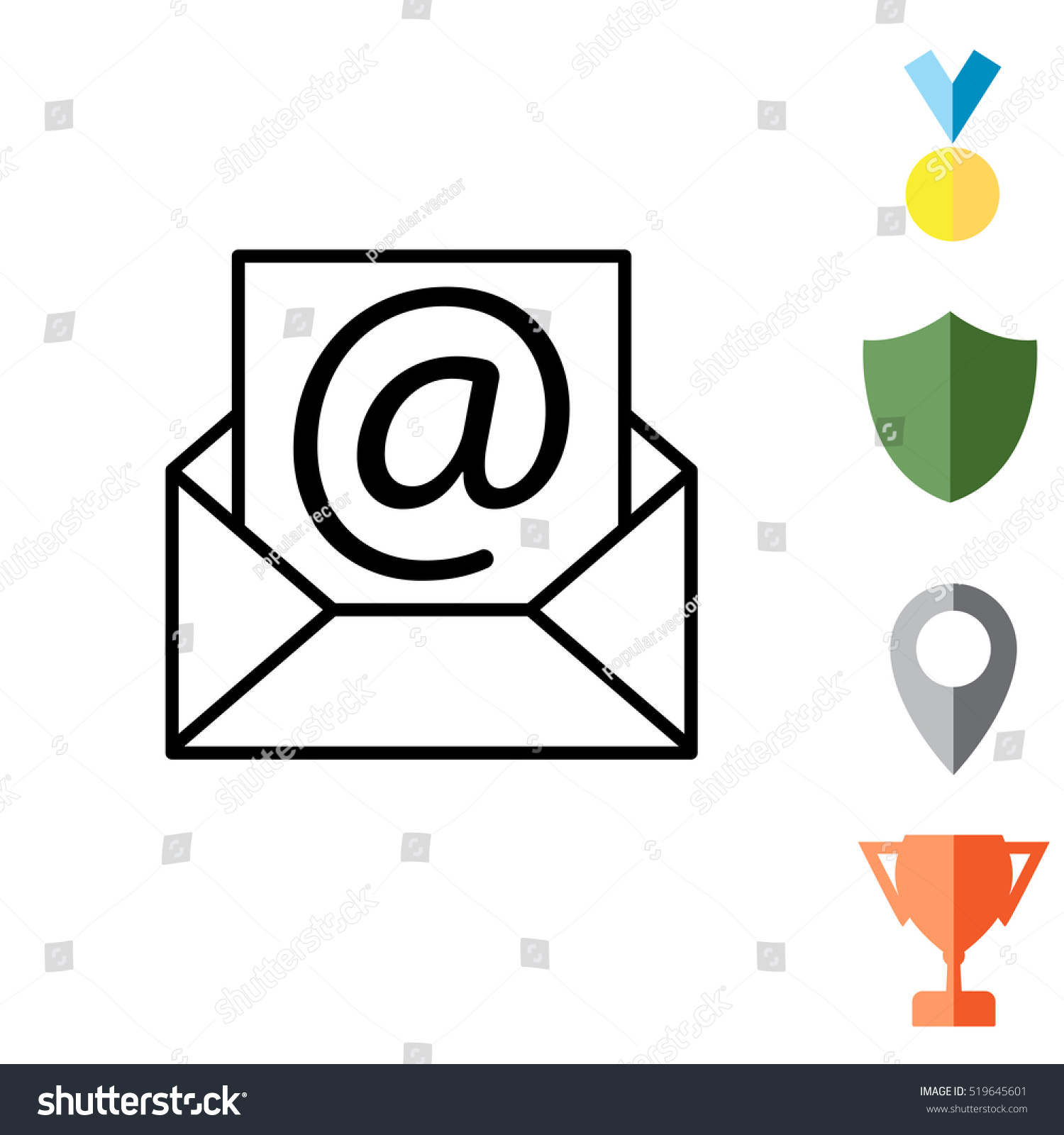 Icono de correo sobre. Signo de: vector de stock (libre de regalías ...