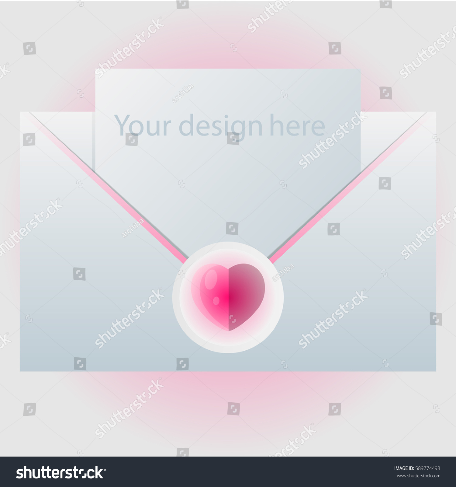 Envelope Template Heart Stamp Stock Vector (Royalty Free) 589774493 ...