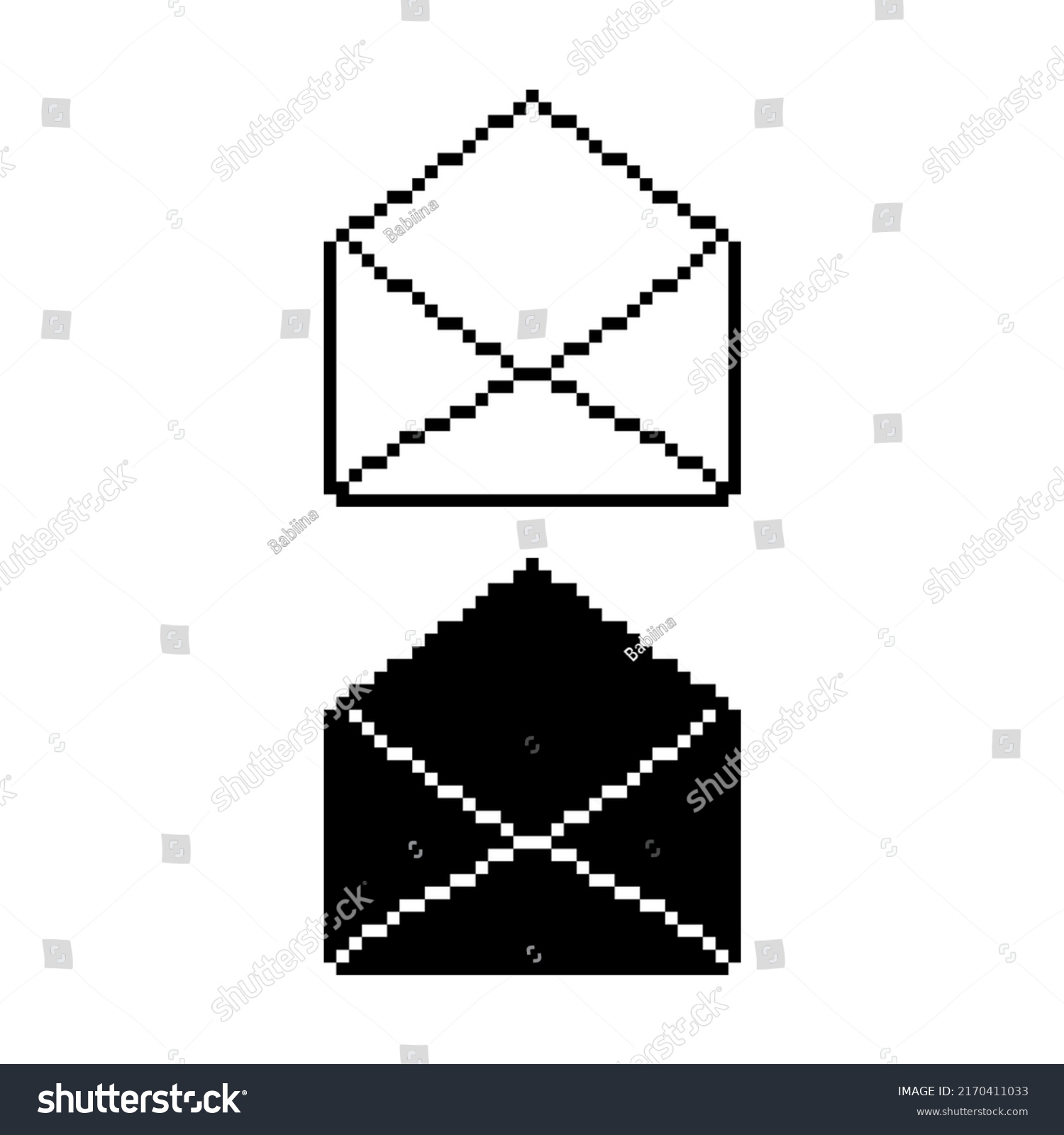 Envelope Vector Icon Pixel Art 8 Stock Vector (Royalty Free) 2170411033 ...