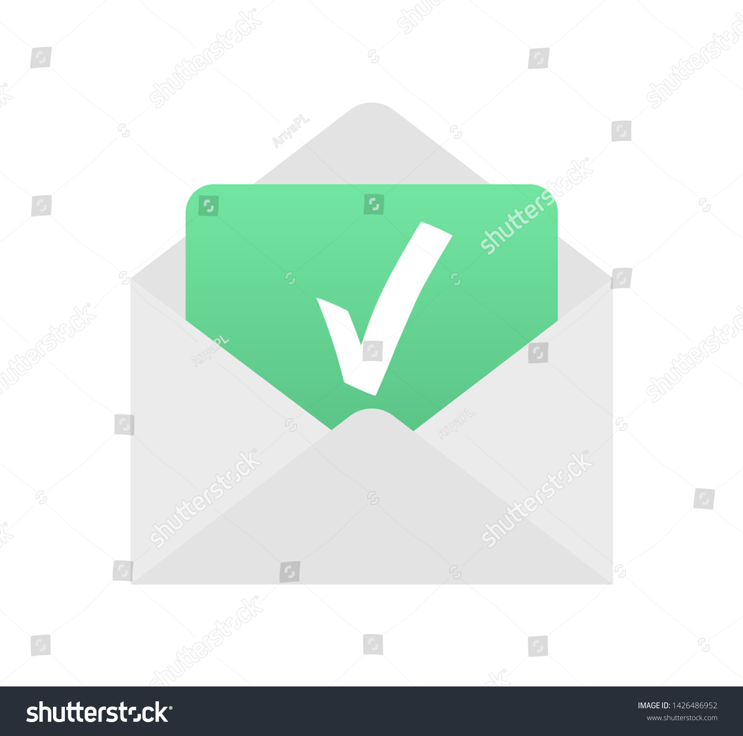 Envelope Check Mark Iconenvelope Document Confirmation Stock Vector ...