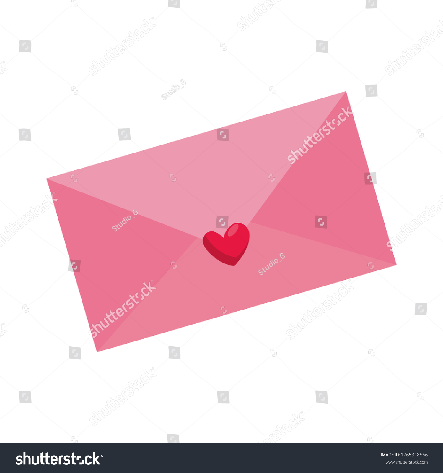 Envelope Heart Icon Stock Vector (Royalty Free) 1265318566
