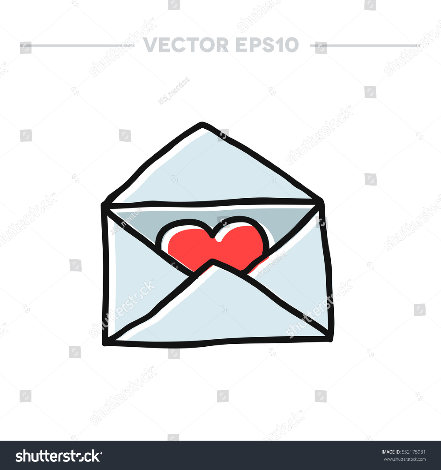 Envelope Heart Vector Illustration Stock Vector (Royalty Free ...