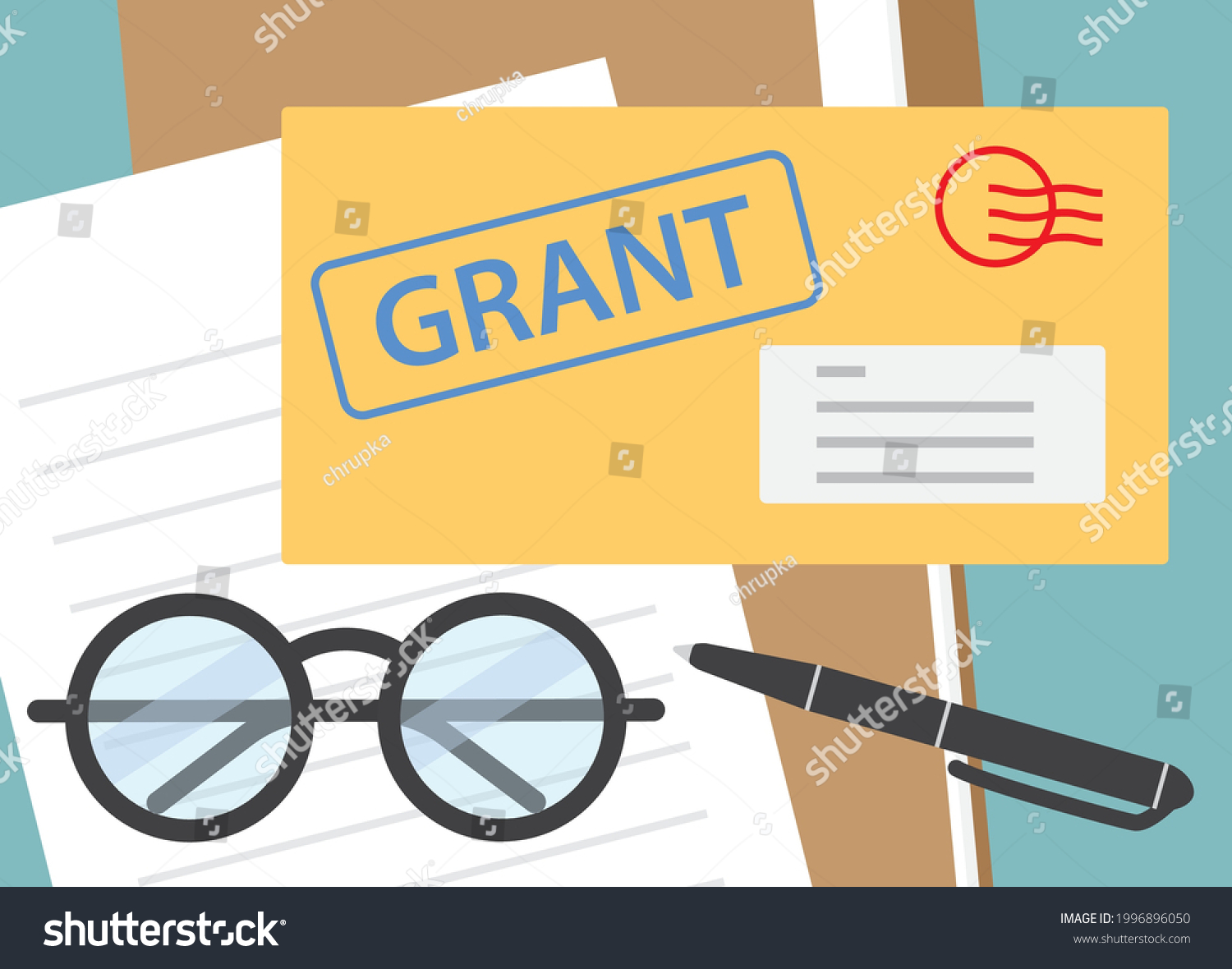 Envelope Notification About Grant Vector Illustration Stock Vector ...