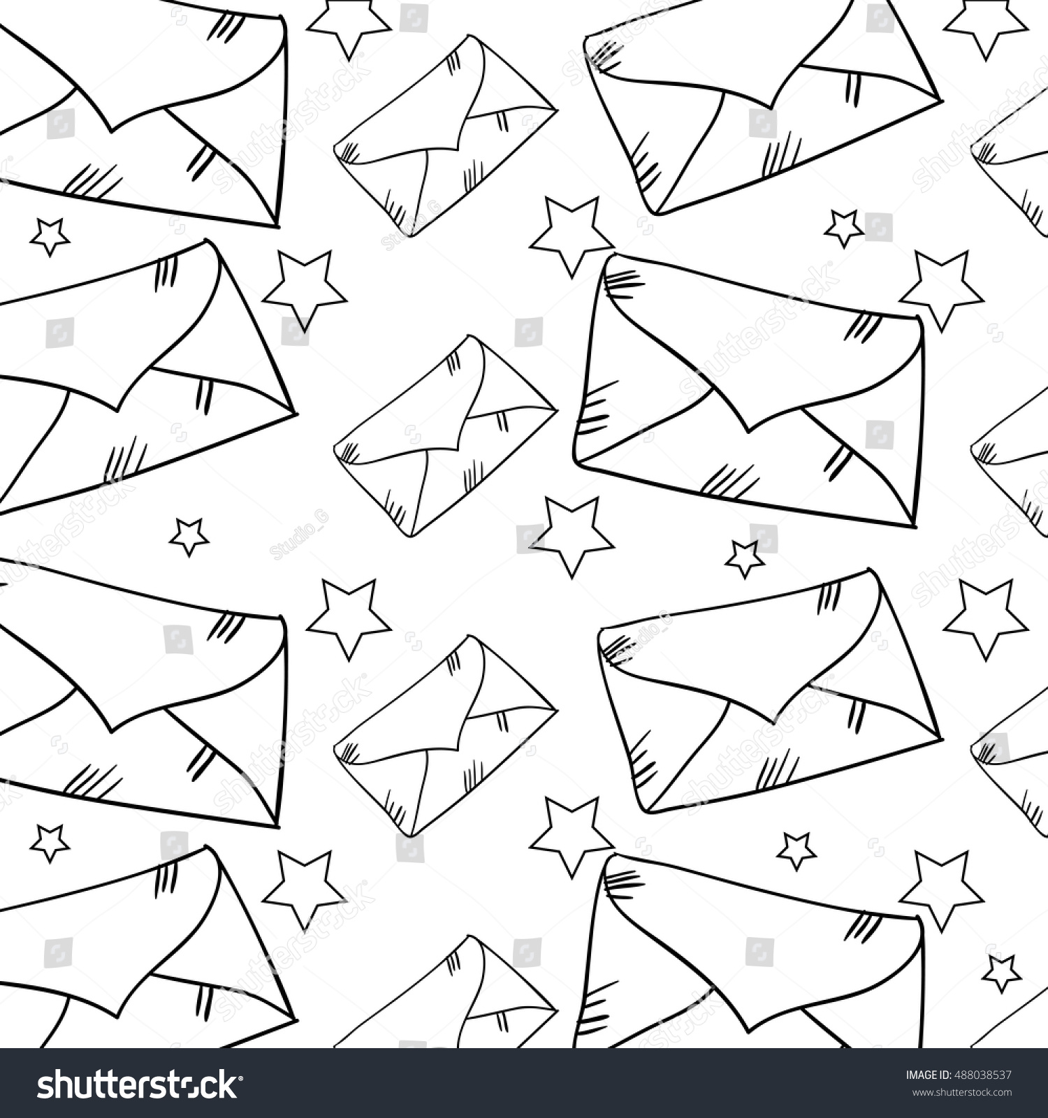 Envelope Stars Background Stock Vector (Royalty Free) 488038537 ...