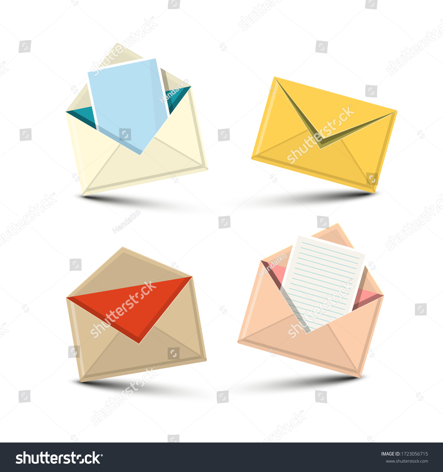Envelopes Icons Set Vector Paper Envelope Stock Vector (Royalty Free ...