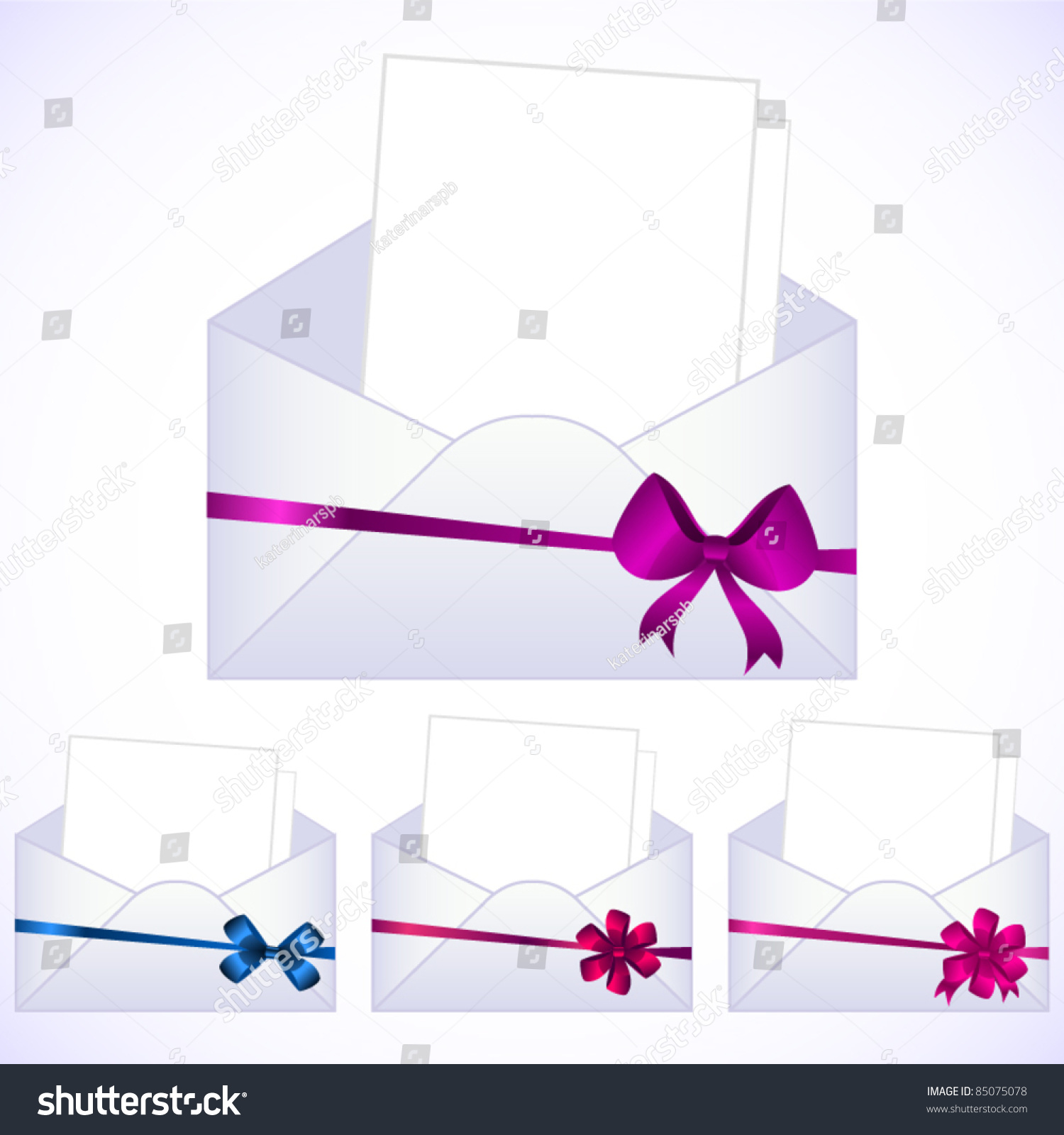 Envelopes Ribbons Stock Vector 85075078 - Shutterstock